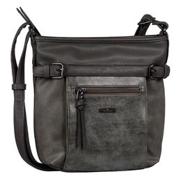 Tom Tailor Damen Tom Tailor Umh&auml;ngetasche &raquo;JUNA&laquo; mit Details in Metallic Optik grau B/H/T: 24cm x 7,5cm
