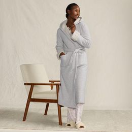LANDS' END Bademantel mit Fleecefutter in Petite-Gr&ouml;&szlig;e f&uuml;r Damen, Damen, size: petite, Grau, Polyester/Viskose, by Lands' End