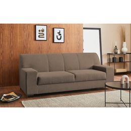 DOMO collection 2-Sitzer &raquo;Ledas kubisch und komfortabel, flache Armlehnen, eleganter Fu&szlig;,&laquo; in vielen Farben erh&auml;ltlich braun B/H/T: 210cm x 83cm x 