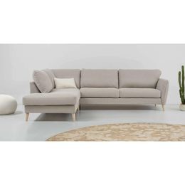 OTTO home Ecksofa &raquo;MARSEILLE 278/202 cm, L-Form, Ottom. rechts/links, verschiedene Bez&uuml;ge&laquo; Massivholzbeine Eiche, Landhausstil, Wellenunterfederung 