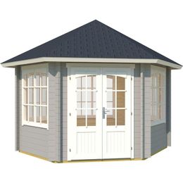 Lasita Maja Pavillon &raquo;Ilmenau&laquo; BxT: 420x363,7 cm, Fichtenholz grau B/H/T: 420cm x 3.066cm x 363,7cm