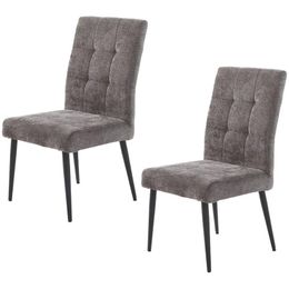 Jockenh&ouml;fer 4-Fu&szlig;stuhl &raquo;Suma&laquo; (Set) 2 Stk.4-Fuss Stuhl, bis zu 200 kg belastbar, Taschenfederkern grau B/H/T: 54cm x 101cm x 65cm, 2 Stk., Chenille
