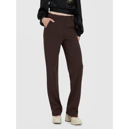 V&eacute;ro Moda Vero Moda Damen Anzughose &raquo;VMZAMIRA MW SLIM STRAIGHT PANT NOOS&laquo; Materialmix braun L (40), L&auml;nge 30