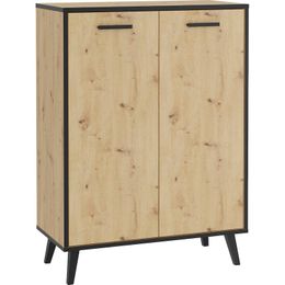 FMD Mehrzweckschrank &raquo;Plau&laquo; Breite 68,5 cm braun Holzwerkstoff Artisan Eiche NB, B/H/T: 68,5cm x 93,5cm x 33cm, T&uuml;ren: 2 Stk.
