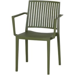 siena GARDEN Gartensessel &raquo;Lane 2er Set Stapelsessel olive&laquo; Set, 2 Stk. tlg. Gestell, Polypropylen/Glasfaser gr&uuml;n B/H/T: 57cm x 82cm x 56cm