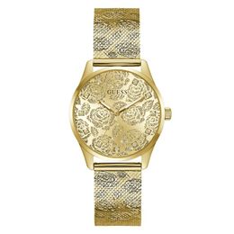 Guess Damen Quarzuhr &raquo;CALLA&laquo; Armbanduhr, Damenuhr, Edelstahlarmband, analog gold Einheitsgr&ouml;&szlig;e