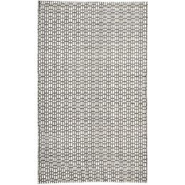Pad Teppich &raquo;KEBU&laquo; rechteckig 5 mm H&ouml;he handgewebt, modernes Design, Wohnzimmer, Schlafzimmer schwarz-wei&szlig; Baumwolle, Viskose, Wolle B : 140cm 1 Stk.,