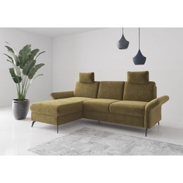 OTTO home Ecksofa &raquo;Rochelle&laquo; wahlweise mit Schlaffunktion, Bettkasten und Armteilverstellung gr&uuml;n 100% Polyester B/H/T: 251cm x 93cm x 164cm, 