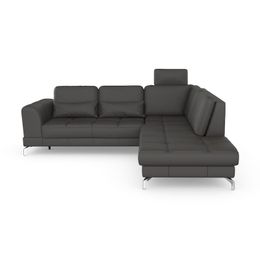 Sit & More sit&more Ecksofa &raquo;Bendigo L-Form&laquo; inklusive Sitztiefenverstellung, Bodenfreiheit 12 cm, in 2 Fu&szlig;farben braun B/H/T: 258cm x 84cm x 226cm, NaturLEDER ,