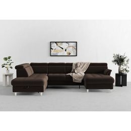 Sit & More sit&more Wohnlandschaft &raquo;Marano U-Form&laquo; inklusive Kopfteilverstellung, optional Schlaffunktion & Bettkasten braun 98% Polyester, 2% Polyamid B/H/T: 