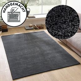 OTTO home Wollteppich &raquo;Gabbo Natur, Handgefertigt, Teppich, reine Wolle, meliert&laquo; rechteckig 14 mm H&ouml;he reine Wolle, Uni, Wohnzimmer, Schlafzimmer, 