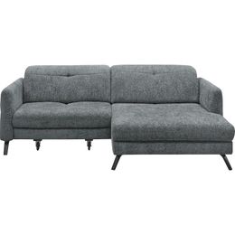 set one by Musterring Ecksofa &raquo;SO 4400 V&laquo; wahlweise mit motorischer Bettfunktion & Kopfverstellung, Fu&szlig; schwarz grau 100% Polyester B/H/T: 259cm x 