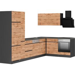 KOCHSTATION Winkelk&uuml;che &raquo;KS-Riesa&laquo; Stellbreite 240x270 cm, wahlweise mit oder ohne E-Ger&auml;te grau B/H/T: 270cm x 200cm x 60cm, ohne E-Ger&auml;te