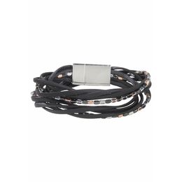 Firetti Damen Wickelarmband &raquo;mehrreihig, mit Elementen aus Metall&laquo; rosa 38cm, Materialmix Polyurethan
