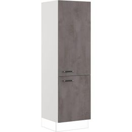 IMPULS K&Uuml;CHEN K&uuml;hlumbauschrank &raquo;"Prag", Breite/H&ouml;he: 60/190,7 cm&laquo; vormontiert, mit Dreht&uuml;ren grau Dekorfolie, Holzwerkstoff Space Grey, B/H/T: 60cm x 