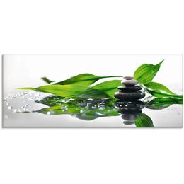 Artland Glasbild &raquo;Spa mit Steinen und Bambus&laquo; Zen 1 Stk. tlg. in verschiedenen Gr&ouml;&szlig;en gr&uuml;n B/H/T: 125cm x 50cm, Glasbild Zen, 1 Stk.