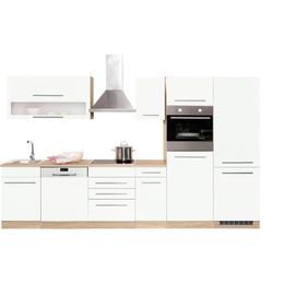 KOCHSTATION K&uuml;chenzeile &raquo;KS-Eton&laquo; mit E-Ger&auml;ten, Breite 330 cm wei&szlig; B/H/T: 330cm x 60cm