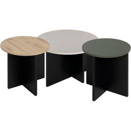 Couchtisch &raquo;CRAFT&laquo; Set aus 3 Couchtischen schwarz B/H/T: 160cm x 160cm