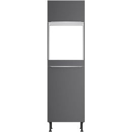 KOCHSTATION Backofen/K&uuml;hlumbauschrank &raquo;KS-Aken&laquo; grau anthrazit, B/H/T: 60cm x 211,8cm x 58,4cm
