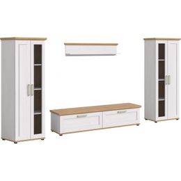 Home Affaire Wohnwand &raquo;Cosenza&laquo; Set, 4 Stk. tlg. wei&szlig; B/H/T: 316cmcm x 161cmcm x 40cmcm