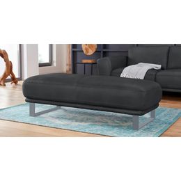 W.Schillig Hocker &raquo;montanaa&laquo; mit Metallkufen in Silber matt, Breite 141 cm schwarz B/H/T: 141cm x 42cm x 61cm, Longlife Xtra-Leder Z59