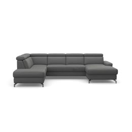 Sit & More sit&more Wohnlandschaft &raquo;Scarlett U-Form&laquo; inklusive Kopfteilverstellung, optional Schlaffunktion & Bettkasten grau B/H/T: 333cm x 226cm, Luxus-