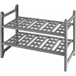 Wenko K&uuml;chenregal &raquo;Modell Flexi&laquo; ausziehbares Unterschrankregal f&uuml;r die K&uuml;che, mit Siphon-Aussparungen grau Aluminium, Kunststoff B/H/T: 82cm x 39cm x