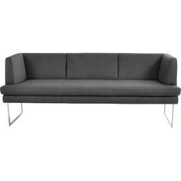 K+w Komfort & Wohnen K+W Komfort & Wohnen Polsterbank &raquo;Cube&laquo; Hammerkissenoptik, 2 Breiten, Hochkantkufe in Edelstahloptik grau B/H/T: 209cm x 82cm x 67cm, Leder CLOUD