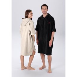 Kangaroos Badeponcho &raquo;Summer, ideal f&uuml;r Sauna, Spa & im Urlaub, Damen & Herren&laquo; 1 Stk. Surfponcho, mit Bauchtasche, 100% Baumwolle, Frottee schwarz 
