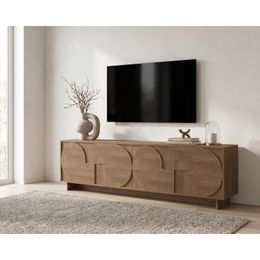 Home Affaire Lowboard &raquo;Zen, 205 cm breit, 4 T&uuml;ren, Mediaboard, TV-Schrank, TV-Board&laquo; Push-to-open, 3D-Fronten, Mercure-Holzstruktur, viel Stauraum 