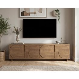 Home Affaire Lowboard &raquo;Zen, 205 cm breit, 4 T&uuml;ren, Mediaboard, TV-Schrank, TV-Board&laquo; Push-to-open, 3D-Fronten, Mercure-Holzstruktur, viel Stauraum 