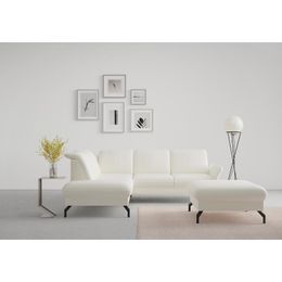 Sit & More sit&more Ecksofa &raquo;Fashion L-Form&laquo; wahlweise mit Kopfteilverstellung und Vorziehsitz, motorisch beige B/H/T: 250cm x 84cm x 207cm, Soft clean, Ottomane