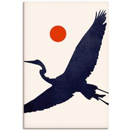 Artland Leinwandbild &raquo;Kranich&laquo; Vogelbilder 1 Stk. tlg. auf Holzrahmen gespannt wei&szlig; Leinwand B/H/T: 40cm x 60cm, Leinwandbild Vogelbilder Hochformat, 1 Stk.