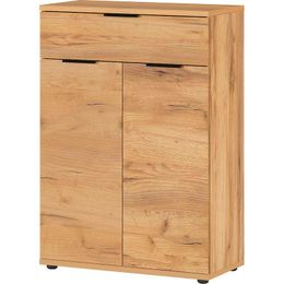 Germania Schuhschrank &raquo;Fremont&laquo; Breite 75cm, Griffe aus Metall, verstellbare B&ouml;den, Made in Germany braun Holzwerkstoff Navarra-Eiche-Nachbildung, B/H