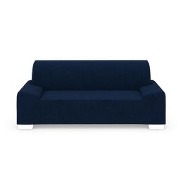 DOMO collection 2,5-Sitzer &raquo;Anzio kubisches Design, flache Armlehnen, Breite 214cm&laquo; Mit Federkern blau B/H/T: 214cm x 85cm x 93cm, Samtoptik, Mit 