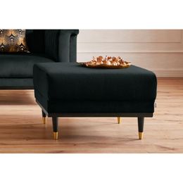 Home Affaire Hocker &raquo;Chamby&laquo; mit Holzrahmen unten gr&uuml;n Luxus-Microfaser Lederoptik (100% Polyester);Samtoptik (100% Polyester) B/H/T: 70cm x 46cm x 
