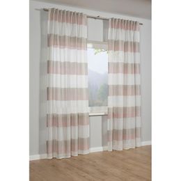Gardinia Gardine &raquo;Schal mit Gardinenband Etamine&laquo; verdeckte Schlaufen 1 Stk. tlg. Stoff Etamine rosa Polyester 245cm, verdeckte Schlaufen, 140cm
