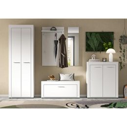 OTTO home Garderoben-Set &raquo;AOSTA, Breite 285cm, 5-teilige Garderobenkombination&laquo; Set, bestehend aus: Garderobenschrank, Sitzbank, Paneel, Spiegel & 