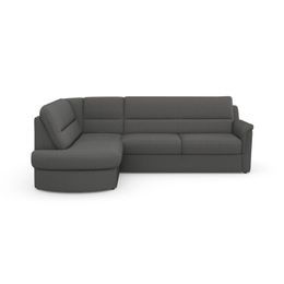 Sit & More sit&more Ecksofa &raquo;Panini L-Form&laquo; wahlweise mit Vorziehsitz und Bettkasten grau B/H/T: 243cm x 87cm x 155cm, Luxus-Microfaser Paris, Ottomane links, 