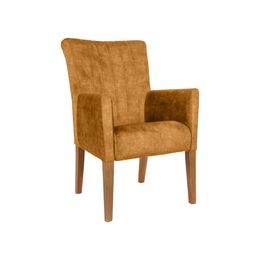 Home Affaire Armlehnstuhl &raquo;King&laquo; () Esszimmerstuhl, Beingestell Massivholz Eiche oder Buche wengefarben orange Massivholz, Polyester B/H/T: 60cm x 