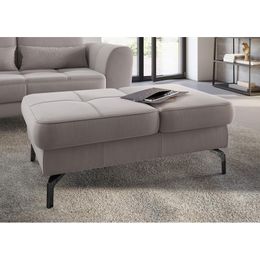 Sit & More sit&more Hocker &raquo;Bendigo&laquo; mit Klappfunktion, Bodenfreiheit 15 cm, wahlweise in 2 Fu&szlig;farben beige B/H/T: 114cm x 45cm x 71cm, Samtoptik,mit schwarzem 