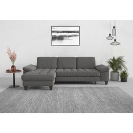 Sit & More sit&more Ecksofa &raquo;Westham L-Form&laquo; Recamiere, mit oder ohne Schlaffunktion, Bettkasten, F&uuml;&szlig;e wengefarben grau 90% Polyester 10% Polyamid B/H/T: 275cm x