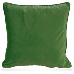 HOCK Dekokissen &raquo;Nobile Samt&laquo; Kissenh&uuml;lle mit F&uuml;llung, 1 St&uuml;ck gr&uuml;n Polyester B/L: 60cm x 60cm, 1 Stk.