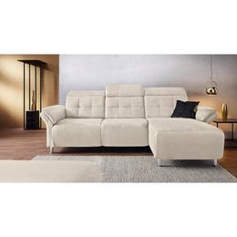 Home Affaire Ecksofa &raquo;Manhattan L-Form&laquo; 2 Sitze mit elektrischer Relaxfunktion, verstellbare Armlehnen beige Kunstleder SOFTLUX ;Flachgewebe (100% 