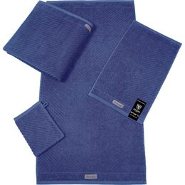 Ross Waschhandschuh &raquo;Smart&laquo; Uni-Rippe mit Velourslabel blau Frottier B/L: 16cmx21cm, 6 Stk.