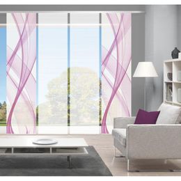 Vision Schiebegardine &raquo;PACOLIA&laquo; Paneelwagen 4 Stk. tlg. SET,SCHIEBEVORHANG,BAMBUS,DIGITALDRUCK pink Polyester 260cm, Paneelwagen, 60cm