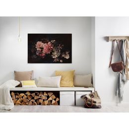 A.S. Cr&eacute;ation Leinwandbild &raquo;Blossom Variety&laquo; Blumen Kunst 1 Stk. tlg. Romantische Blumen, Rosen Keilrahmen Leinwand-Bild Wohnzimmer modern schwarz Holz, Stahl B/H/T