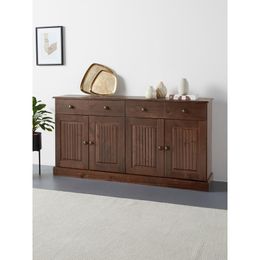OTTO home Sideboard &raquo;Liotta&laquo; braun FSC -zertifiziertes Massivholz B/H/T: 158cm x 80cm x 34cm, 2 Stk., Kiefer, 4 Stk.