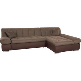 DOMO collection Ecksofa &raquo;MONA 297x173 cm, modern und komfortabel&laquo; whlw. mit Bettfunktion, L-Form braun Struktur fein 100% Polyester;Chenilleoptik 100%