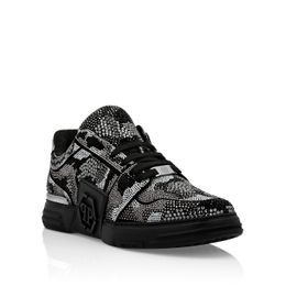 Philipp Plein Crystal Royal Street Suede Lo-Top Sneakers Camouflage